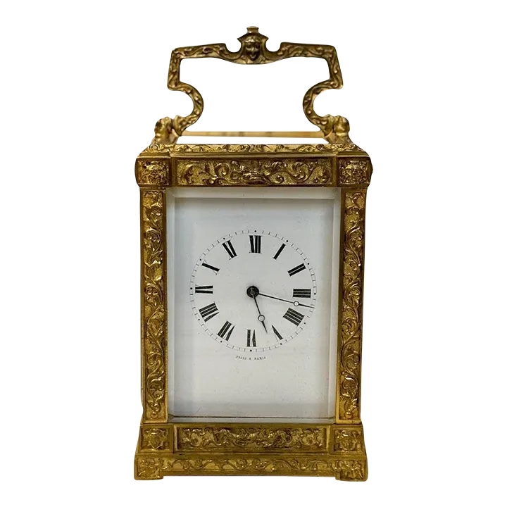 French Bronze Carriage Clock by Jules, Paris, C. 1840 | Chairish