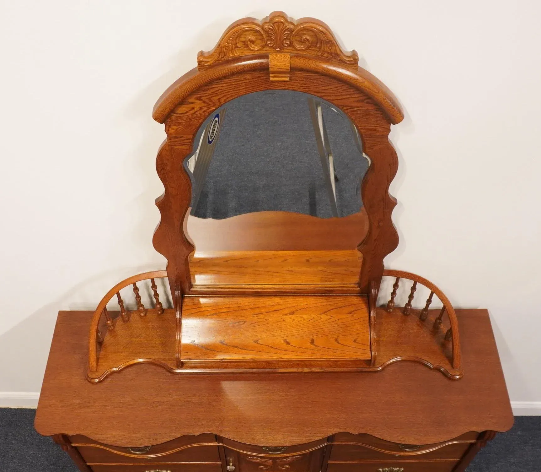 Lexington Furniture Victorian Sampler Collection Quarter Sawn Oak 64 Triple Door Dresser W. Mirror 391 235 391 207 Chairish