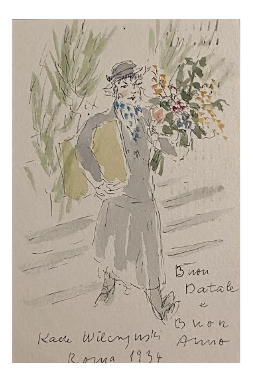 Katerina Wilczynski, Flower Shop, 1934, Drawing and Watercolor | Chairish