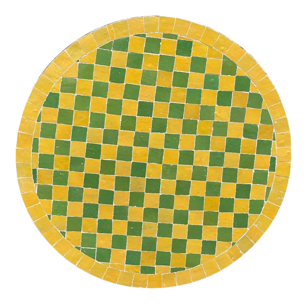 Moroccan Ceramic Tile Round Table Top | Chairish