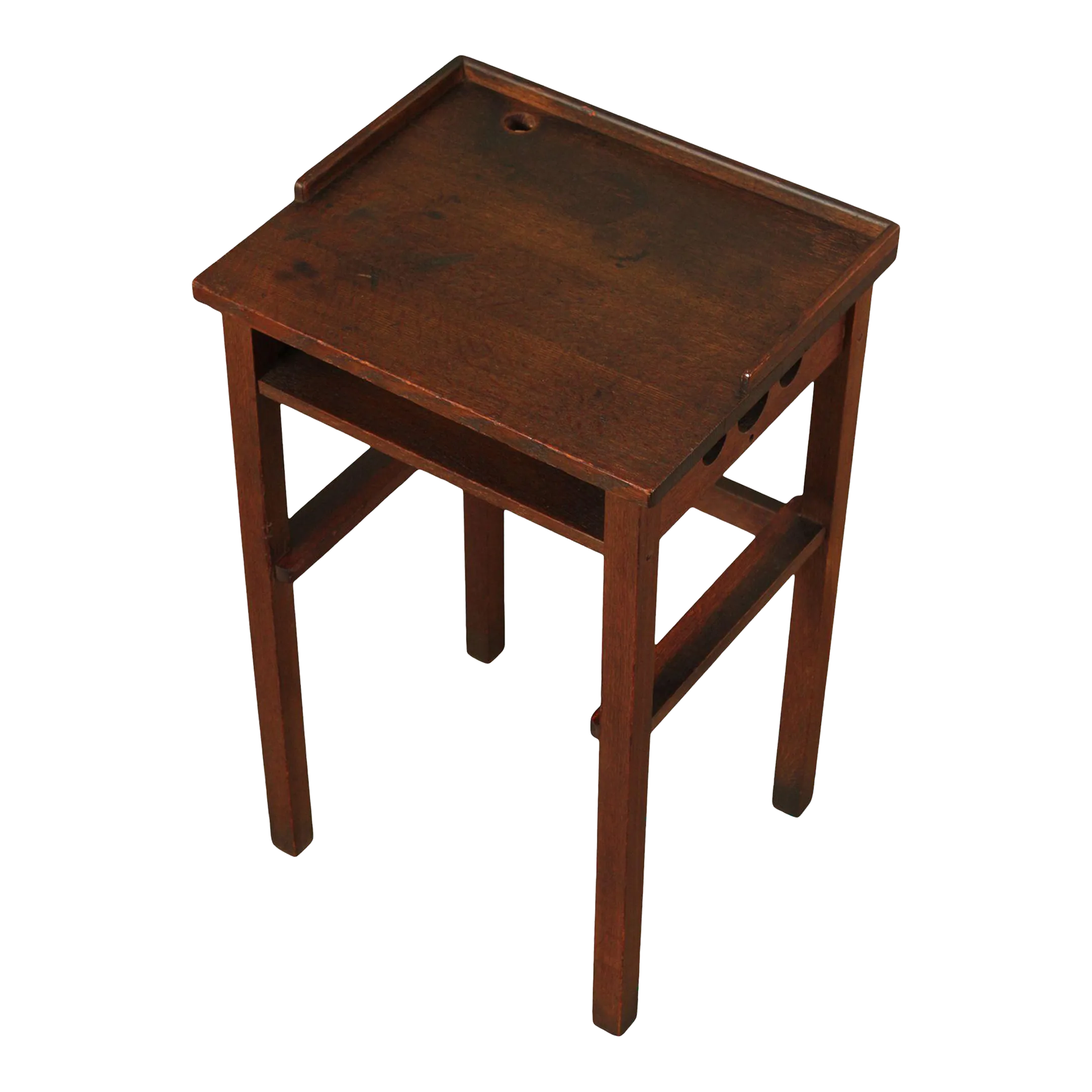 Antique Arts & Crafts Oak Telephone Side Table | Chairish