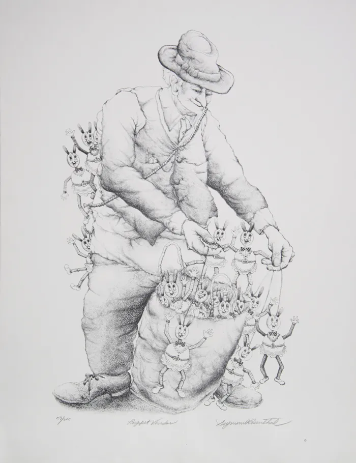 Seymour Rosenthal Lithograph - Puppet Vendor | Chairish