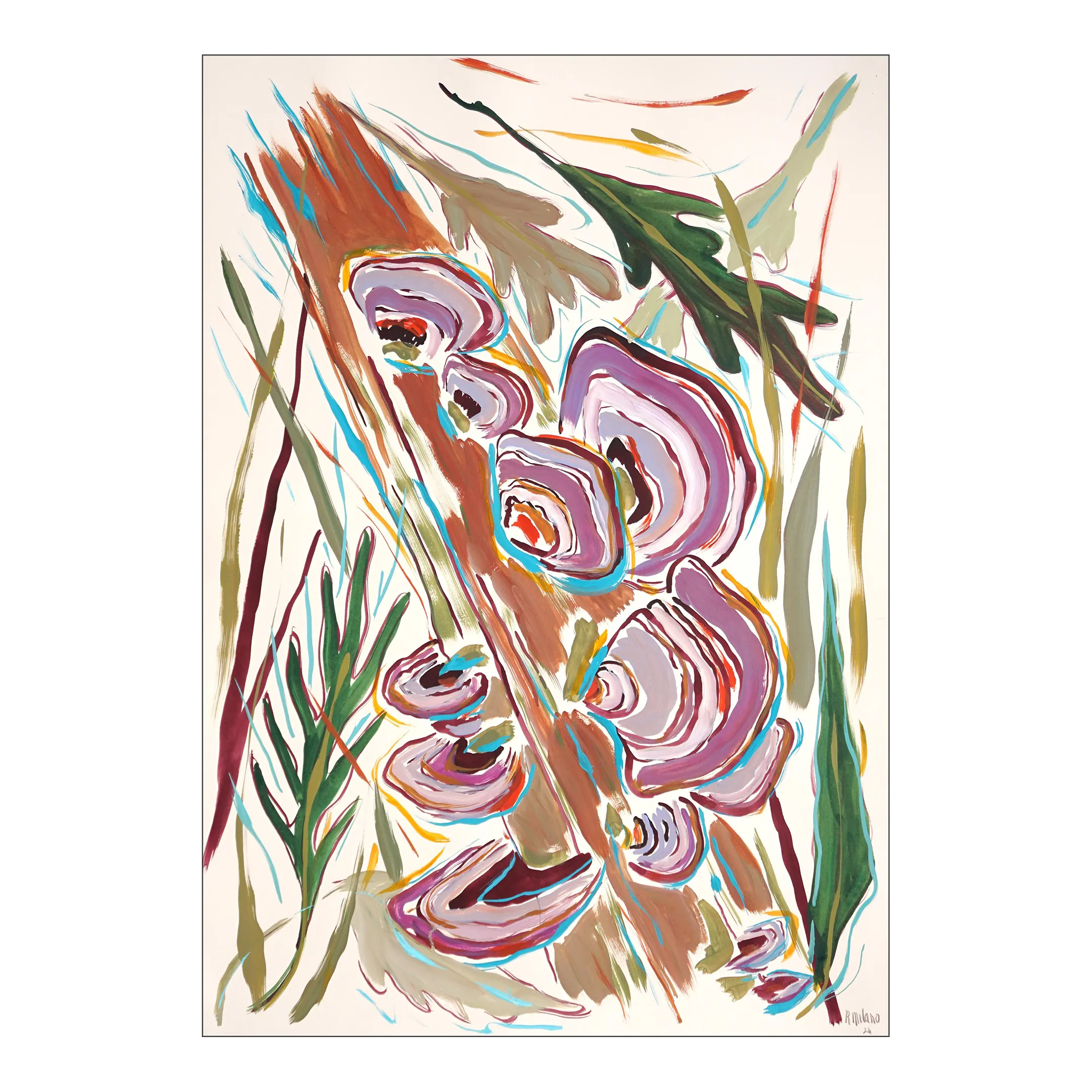 2024, Illustration Style Painting of Turkey Tail Fantastic Fungi ...