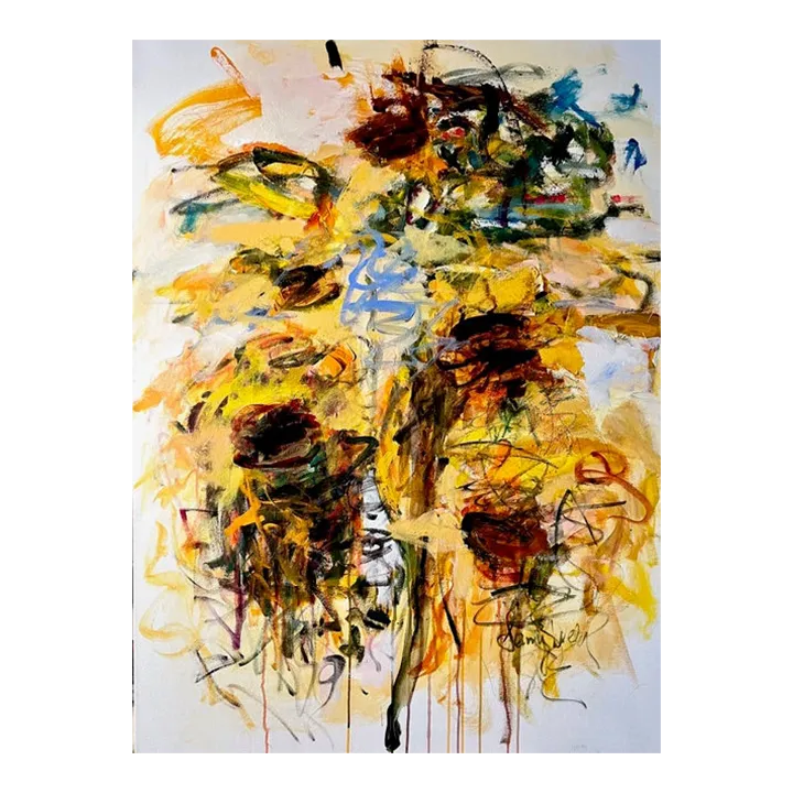 "What Else but Sunflowers...." Original Abstract Botanical Painting by ...