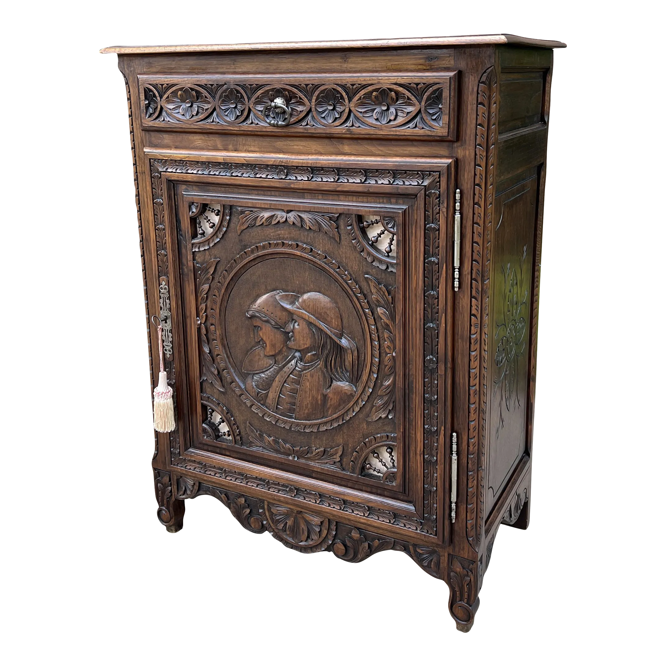Antique French Breton Jam Cabinet Cupboard Storage Drawer Carved Oak ...