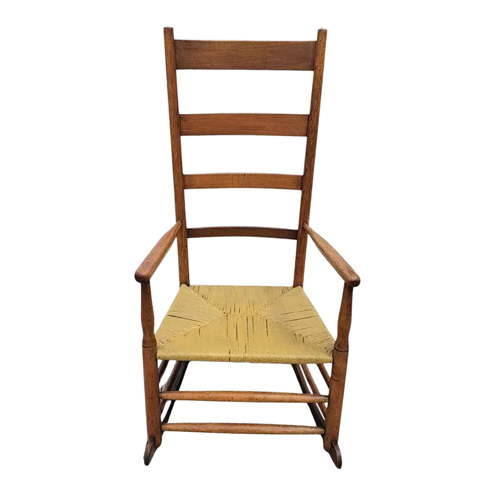 19Thc Ladder Back Rocking Chair | Chairish