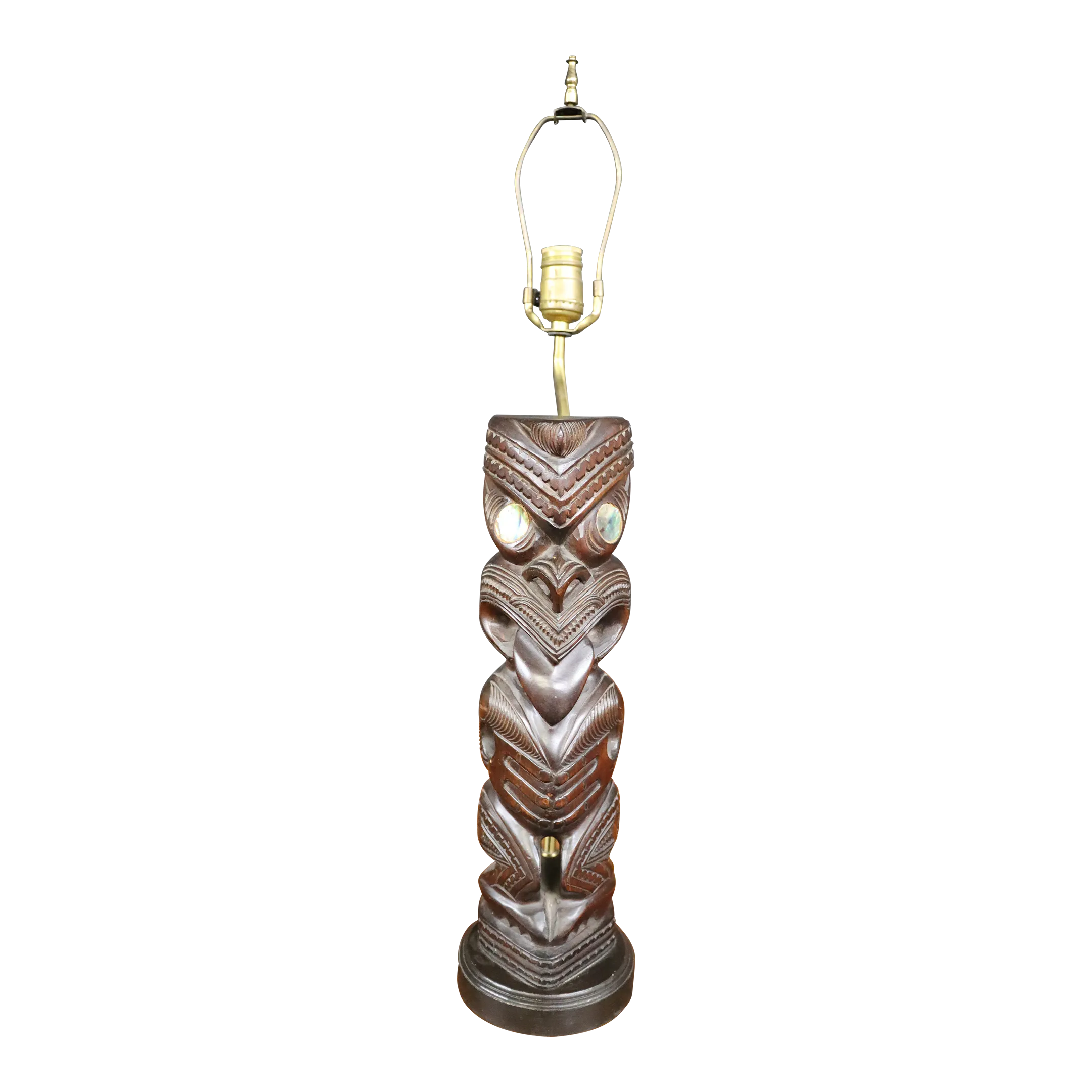 Witco Carved Tiki Lamp | Chairish
