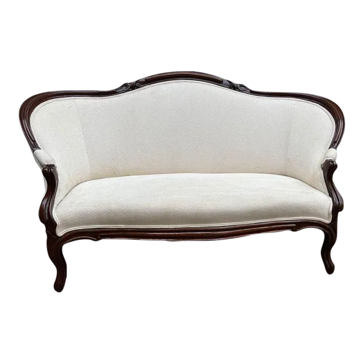 19th Century Antique Victorian Loveseat Settee | Chairish