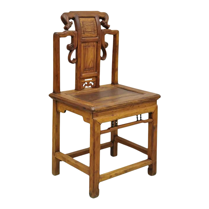Vintage Carved Teak Wood Japanese Imperial Meiji Style Side Chair ...