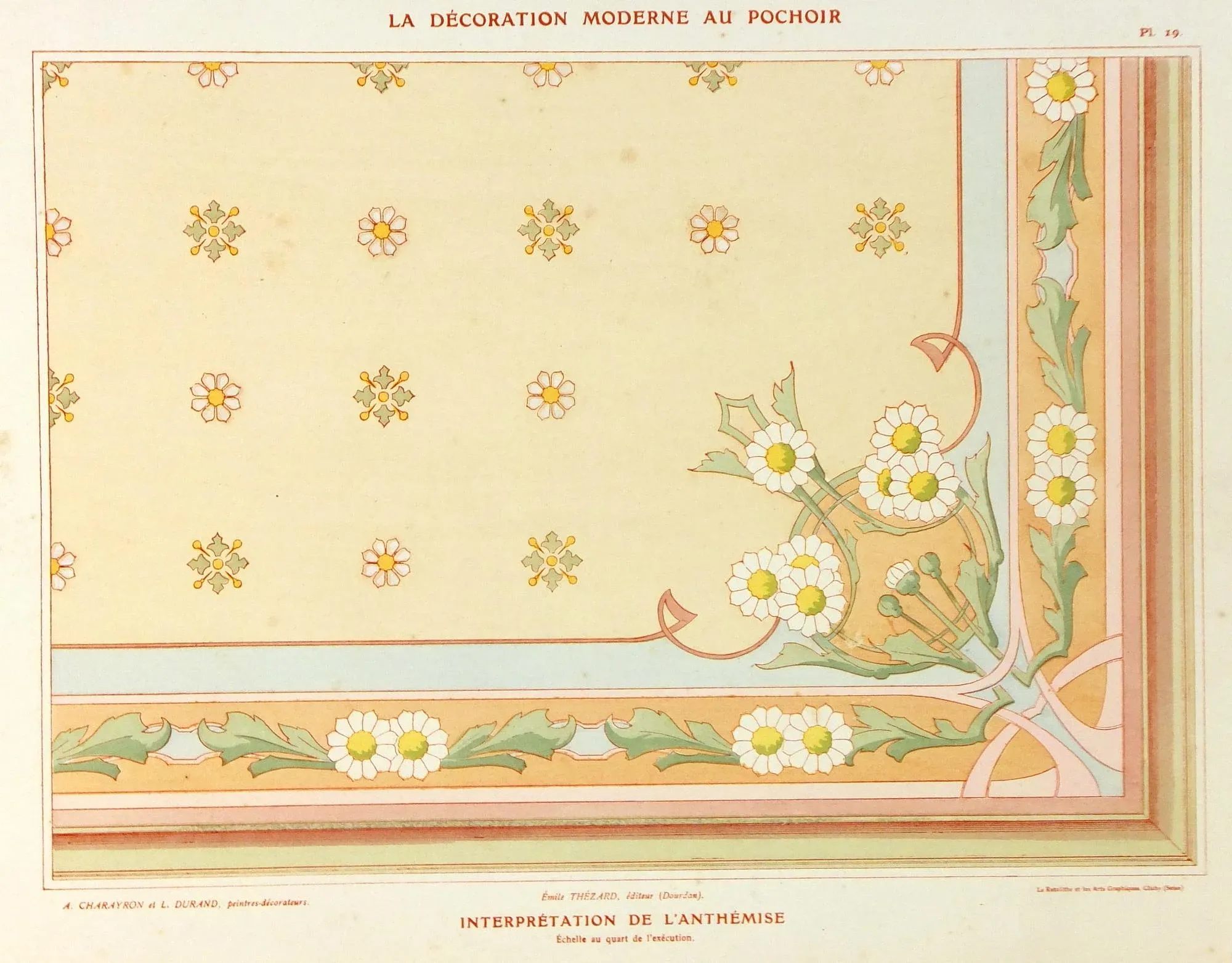 Antique French Interior Decoration Print, C. 1890 | Chairish