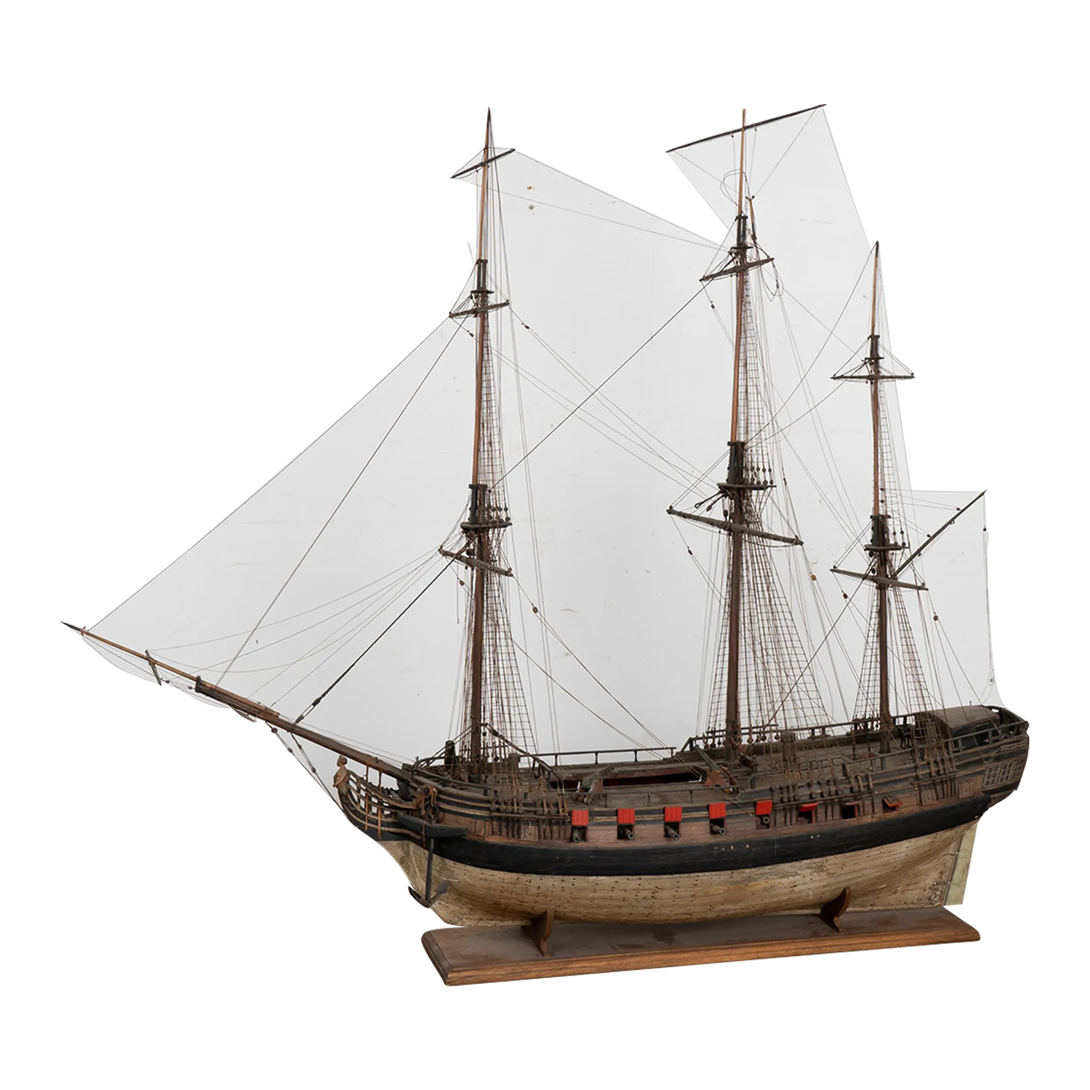 Large Ship Model of La Sirene With Cannons and Mermaid Masthead, France ...