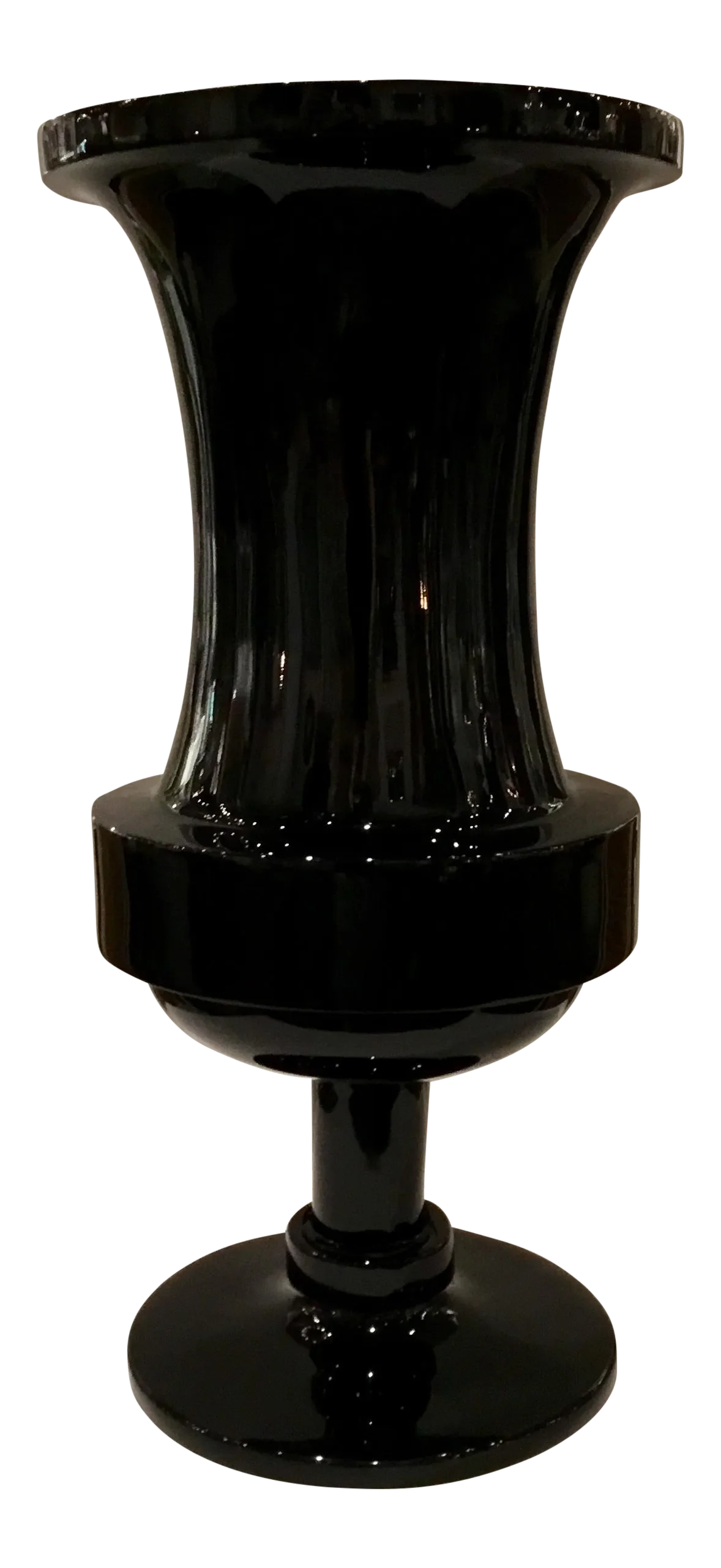 Large Modern Black Lacquer Resin Urn | Chairish