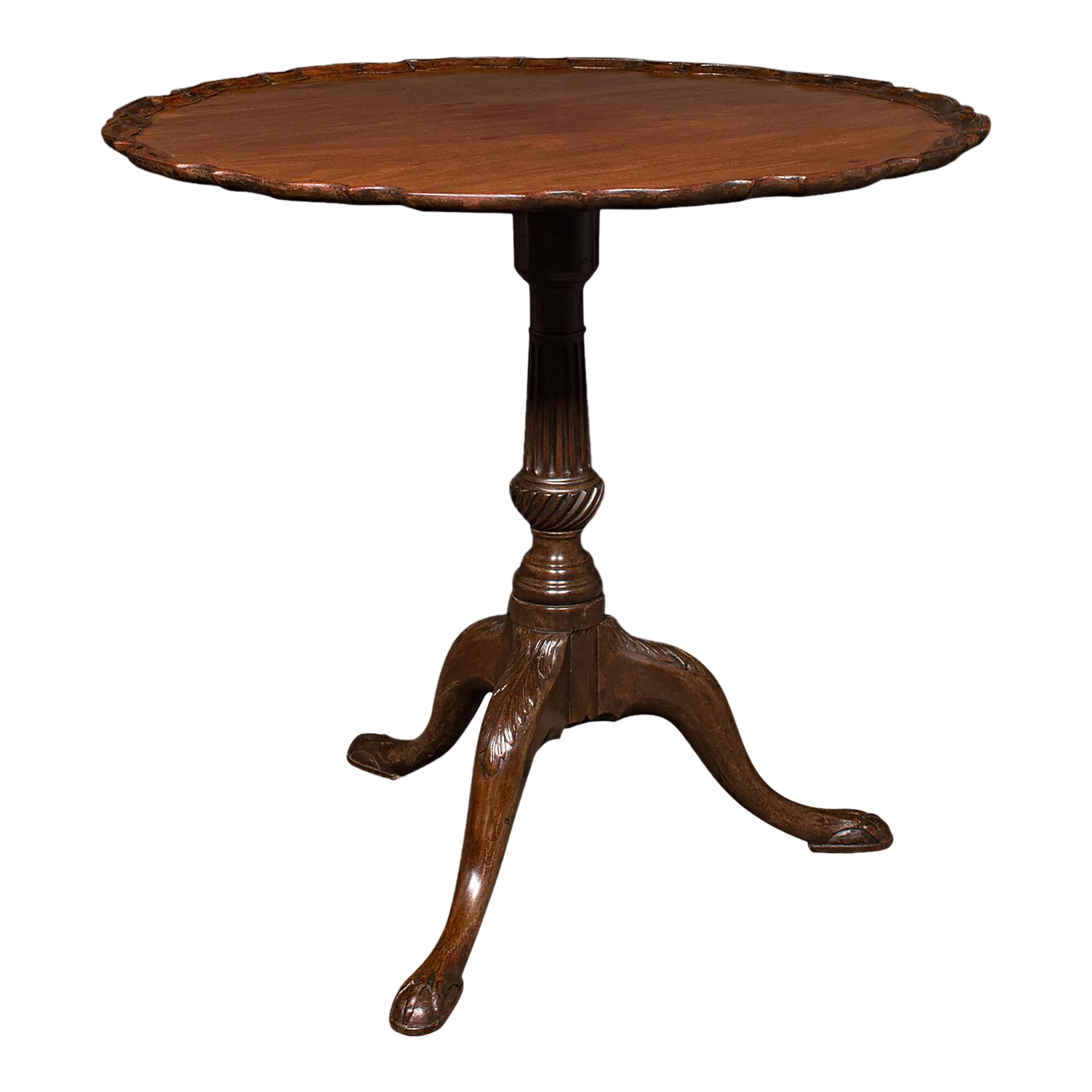 1870s Antique Victorian English Pie Crust Lamp Table | Chairish