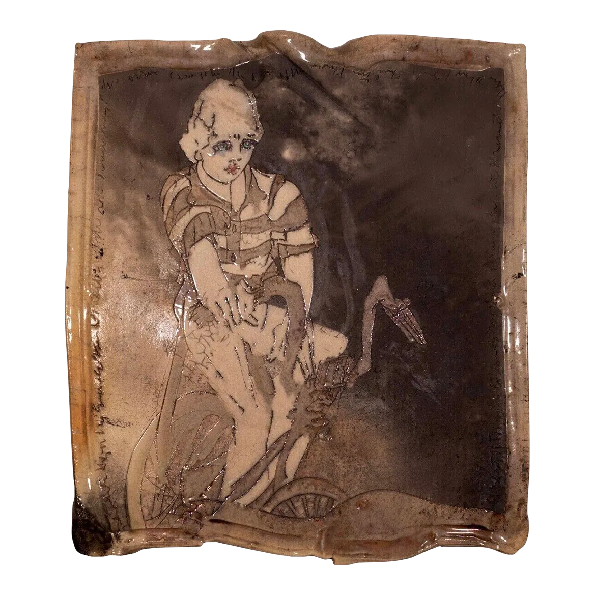 Steven & Susan Kemenyffy Signed Raku Ceramic Hanging Relief Wall ...