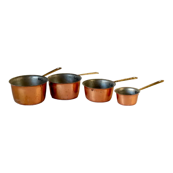 Vintage Copper Measuring Cups, Set of 4 | Chairish