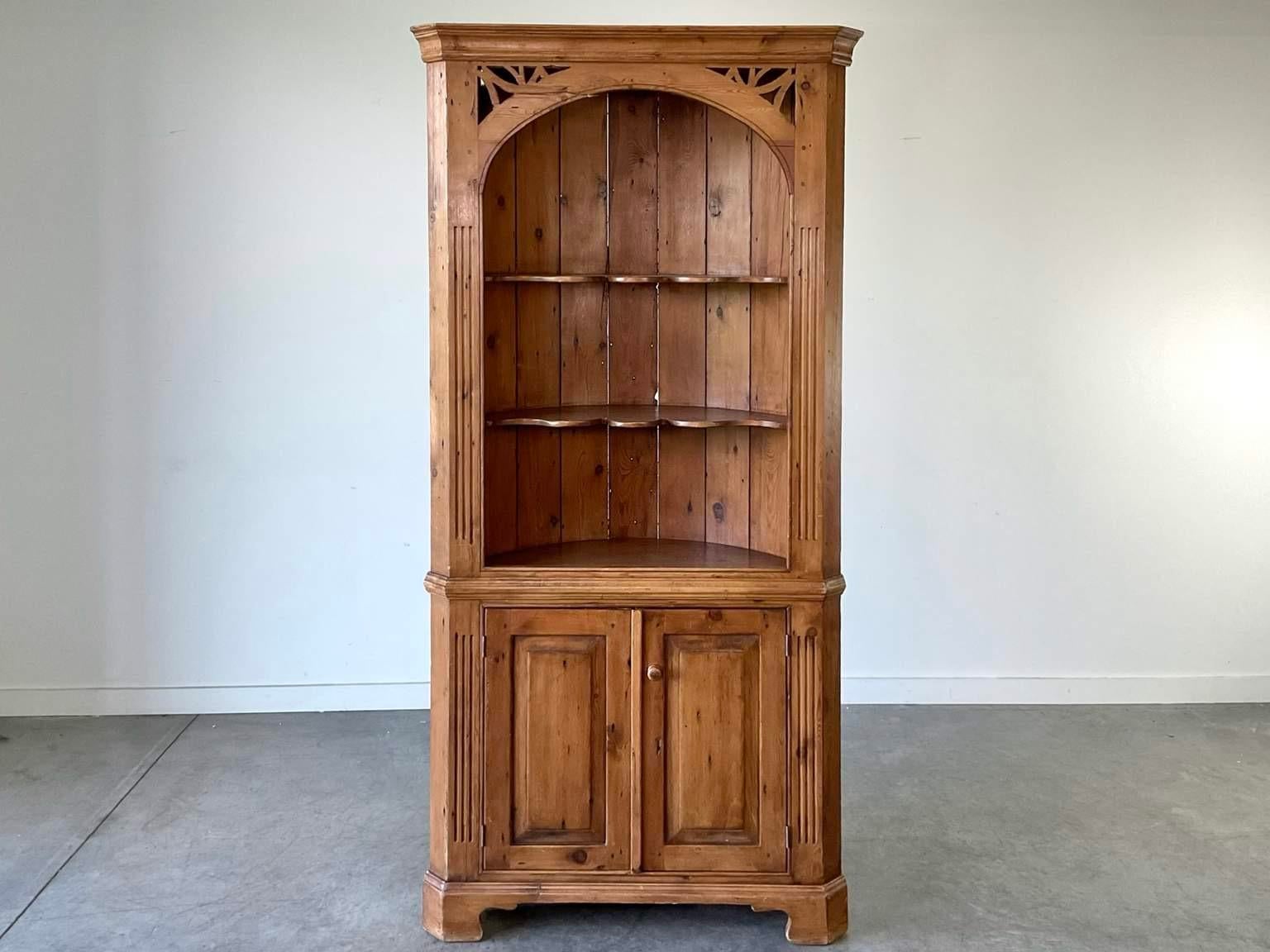 Pine corner display cabinet store