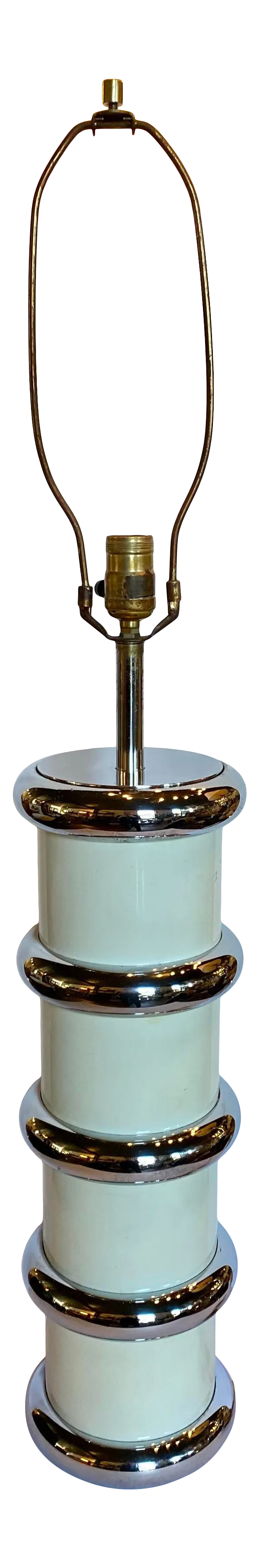 Modern Karl Springer Style Chrome Ring Table Lamp by Mutual Sunset ...