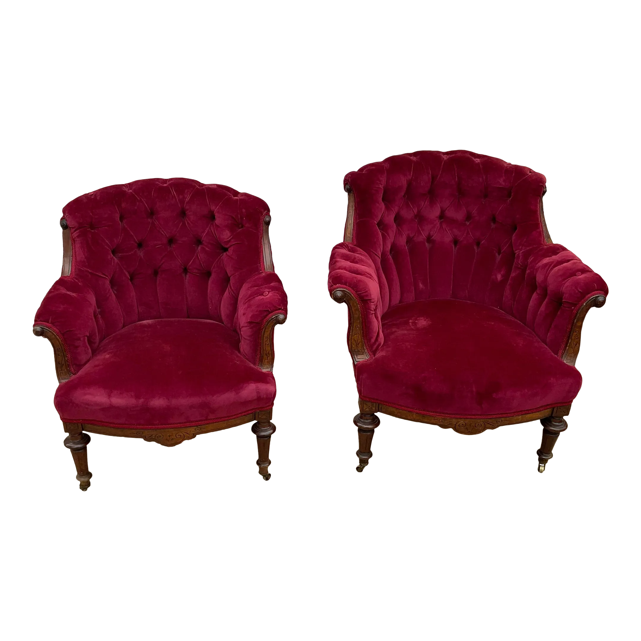 Set of 2 1940s King and Queen Chairs | Chairish