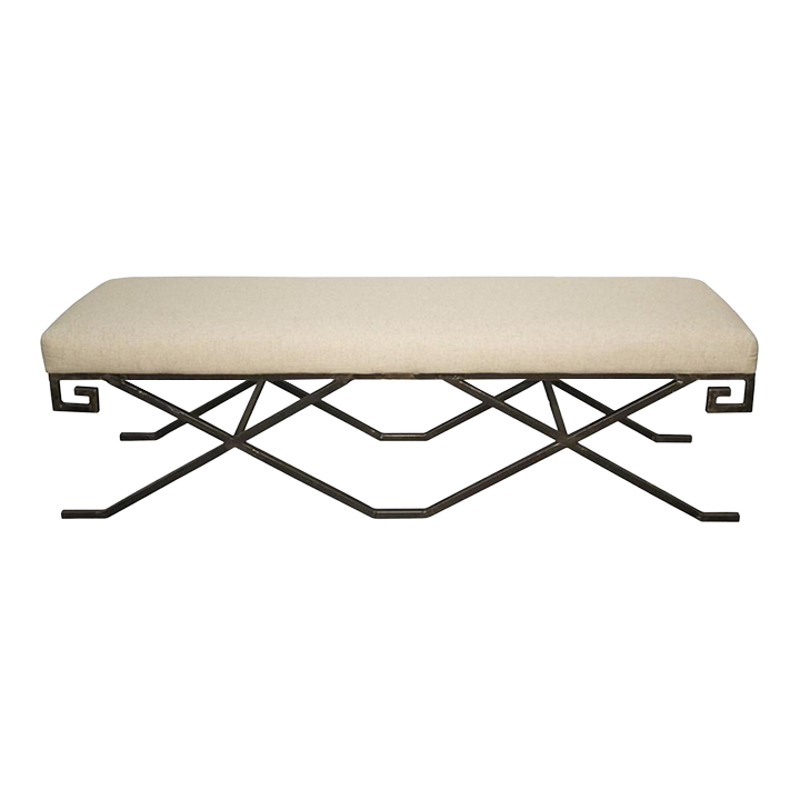 Noir Large Ming Metal Bench | Chairish