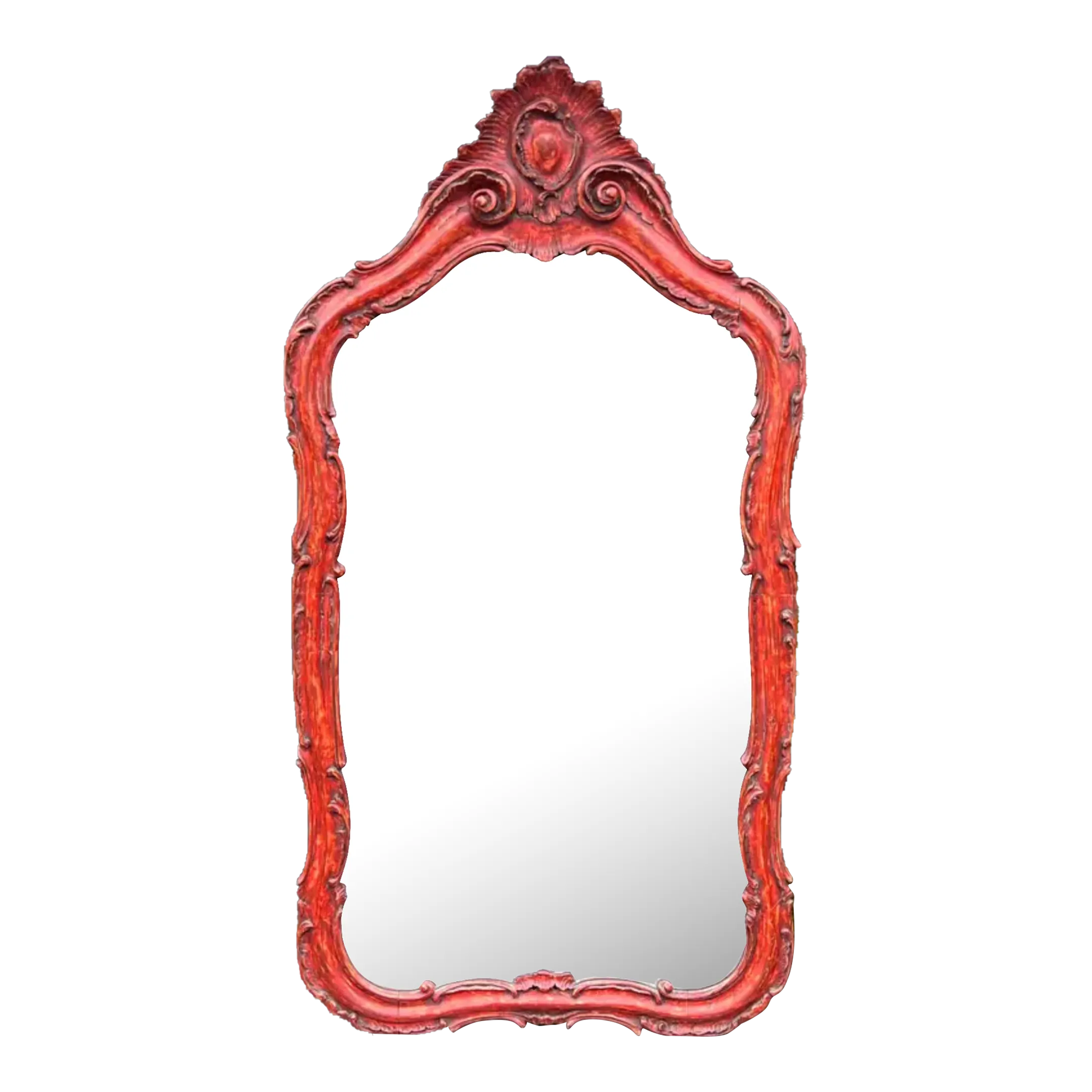 18th Century Style Rococo Wall Mirror W Antiqued Beveled Glass | Chairish