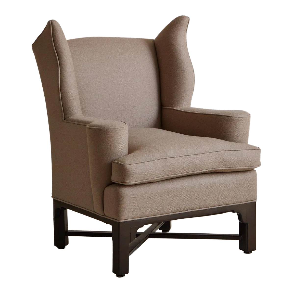 Wingback Lounge Chair With Wooden X-Base, Germany 19th Century | Chairish