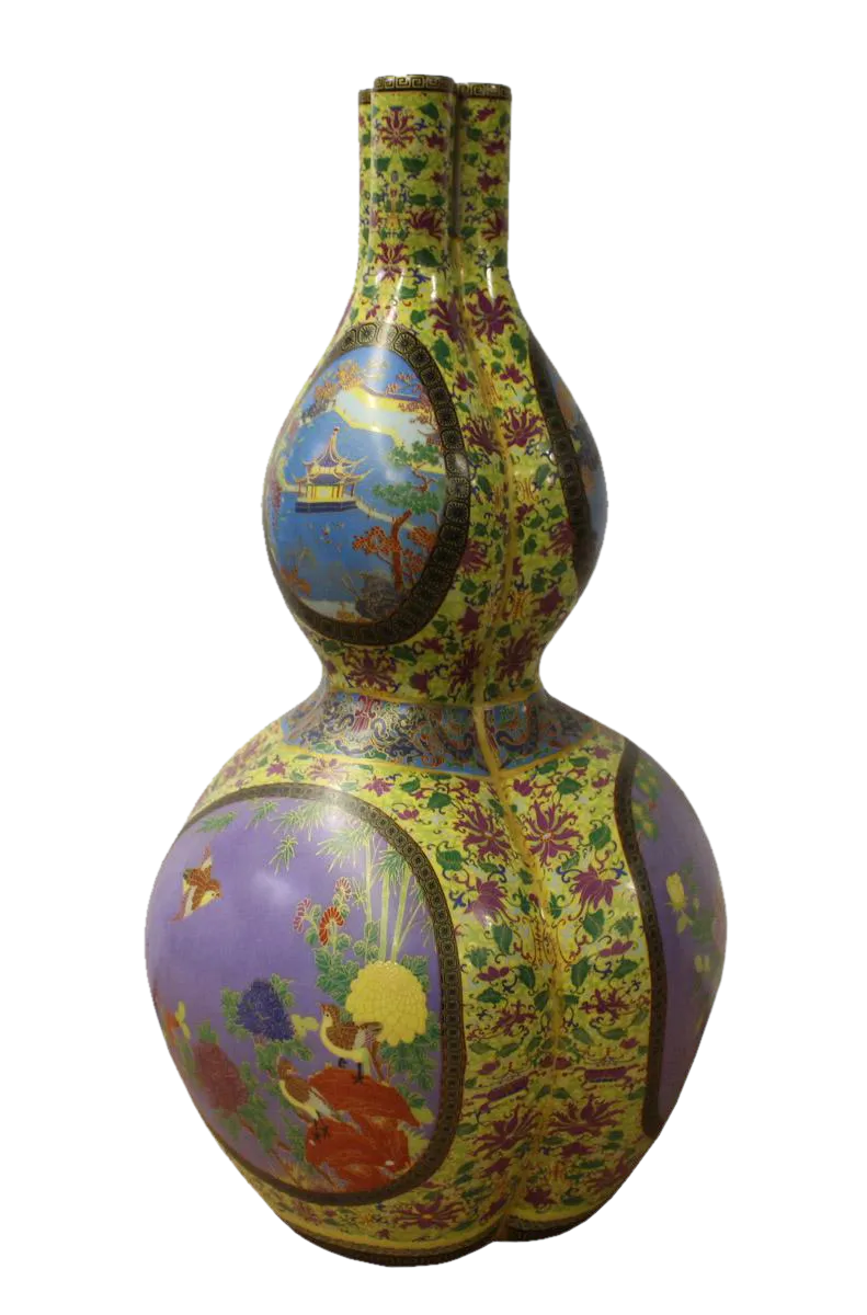 Chinese Porcelain Gourd Shape Vase | Chairish