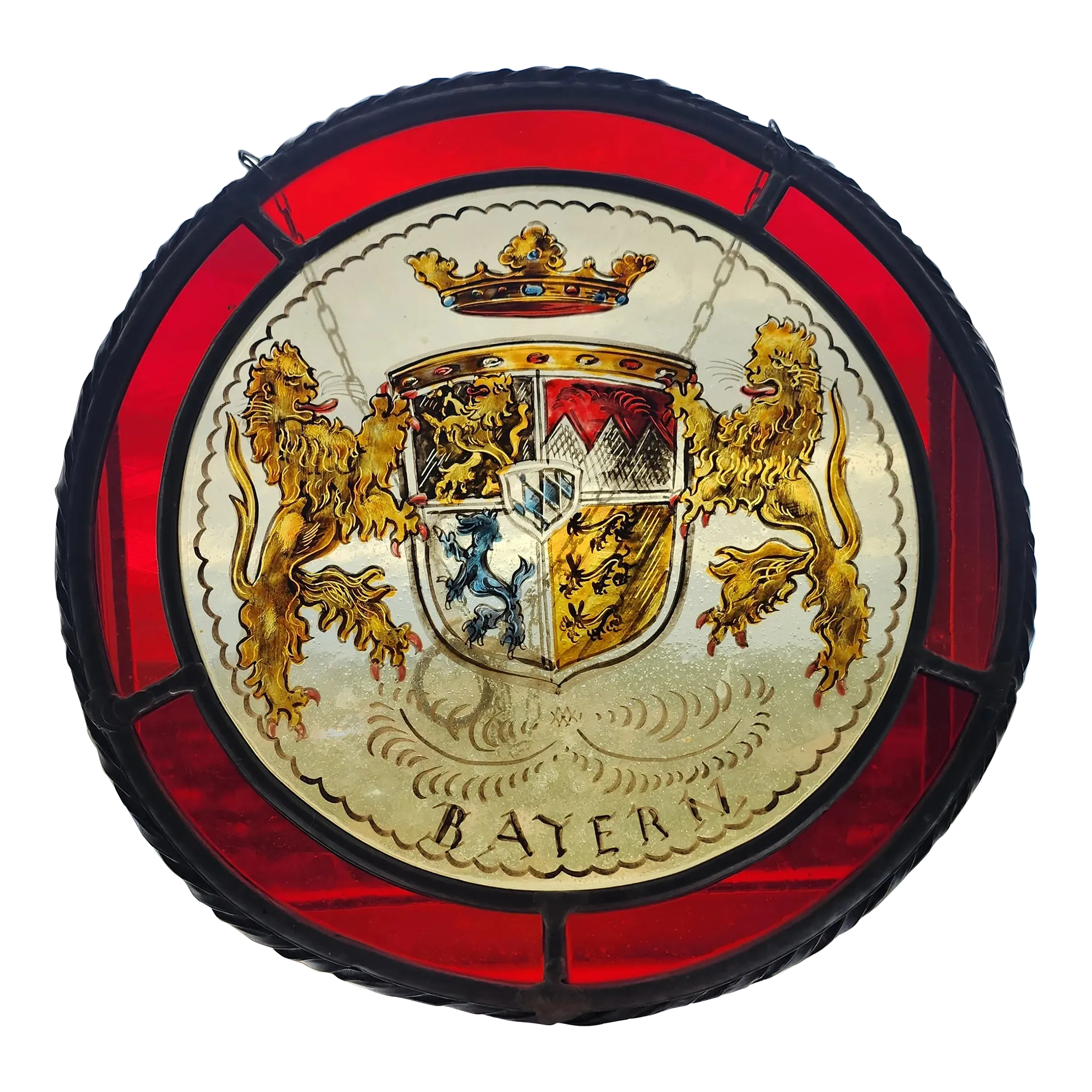 Stained Glass Coat of Arms Bayern Family Crest | Chairish