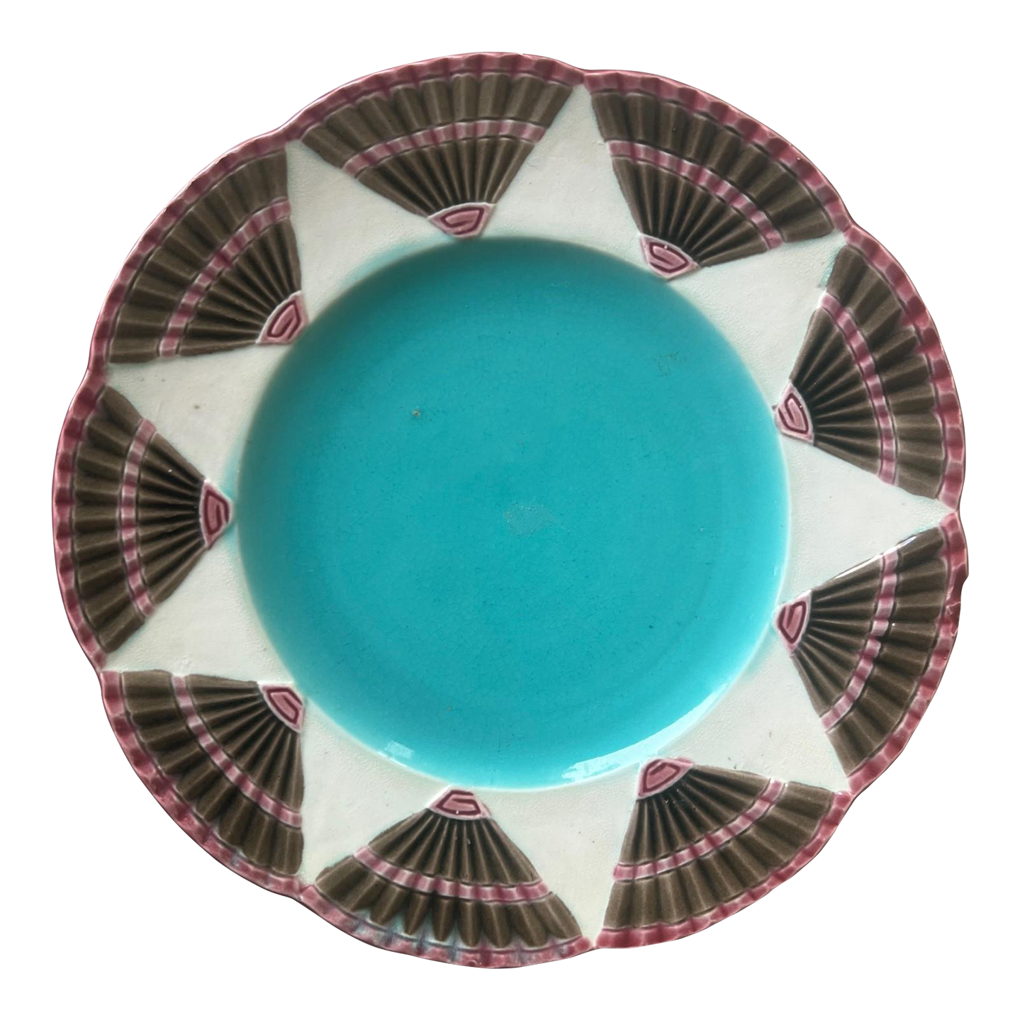 Antique English Fan Pattern Plate by Wedgwood | Chairish
