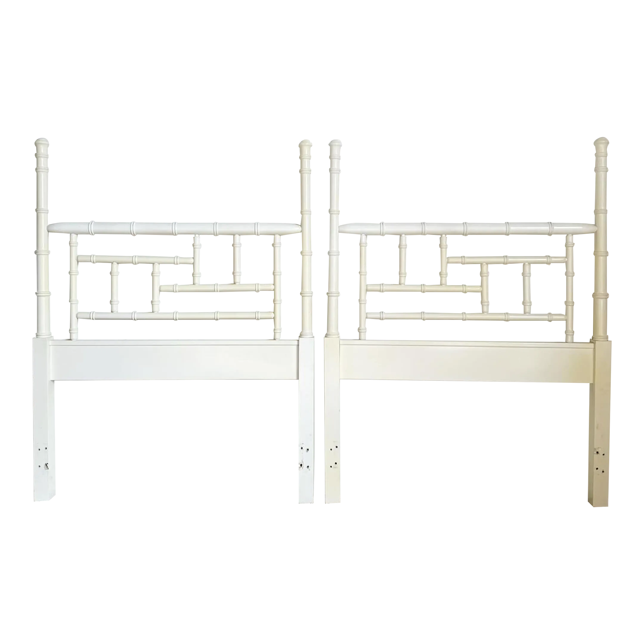 Boho Chic Faux Bamboo Twin Headboards - a Pair | Chairish