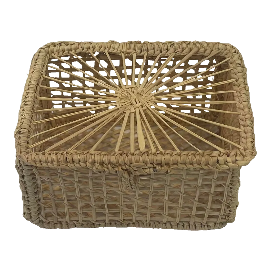 Vintage Woven Straw Trinket Box | Chairish