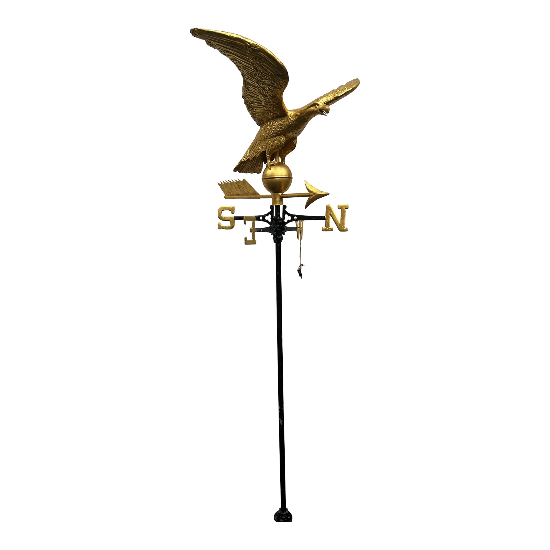Mid 19th Century Gilt Painted Eagle Form Copper Weathervane | Chairish