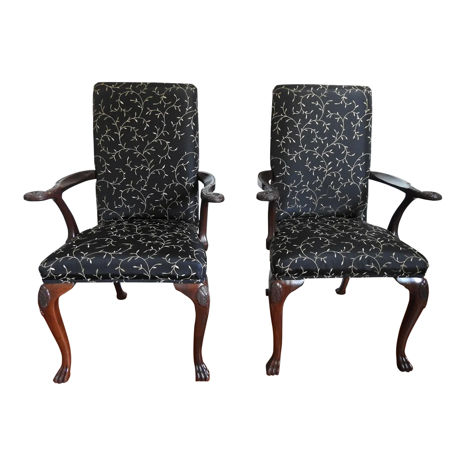 Mid 19th Century Antique Re-Upholstered Ho Ho Bird and Shell Motif ...