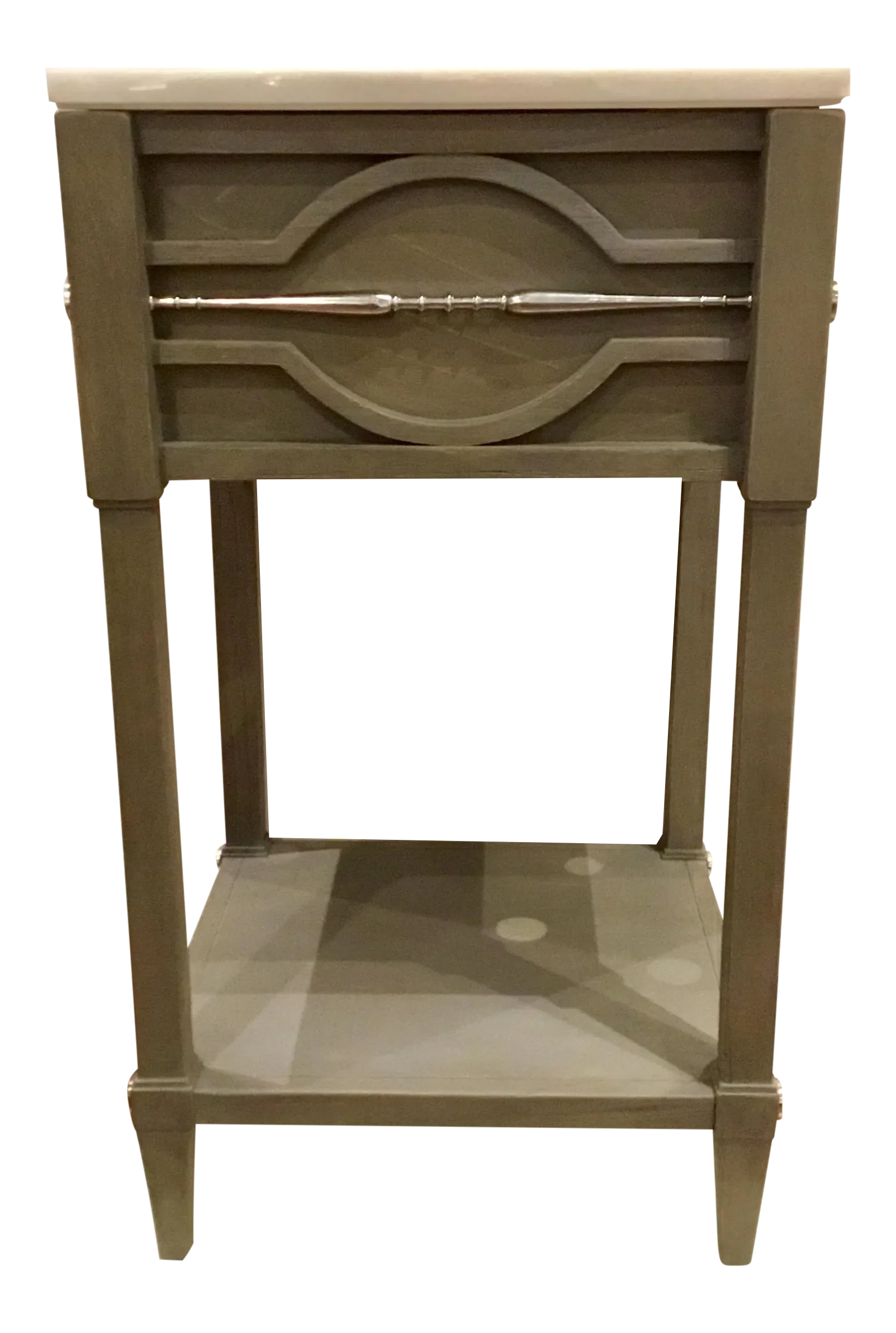 Ambella Home Modern Gray Wood and Marble Spindle Sink/Vanity | Chairish