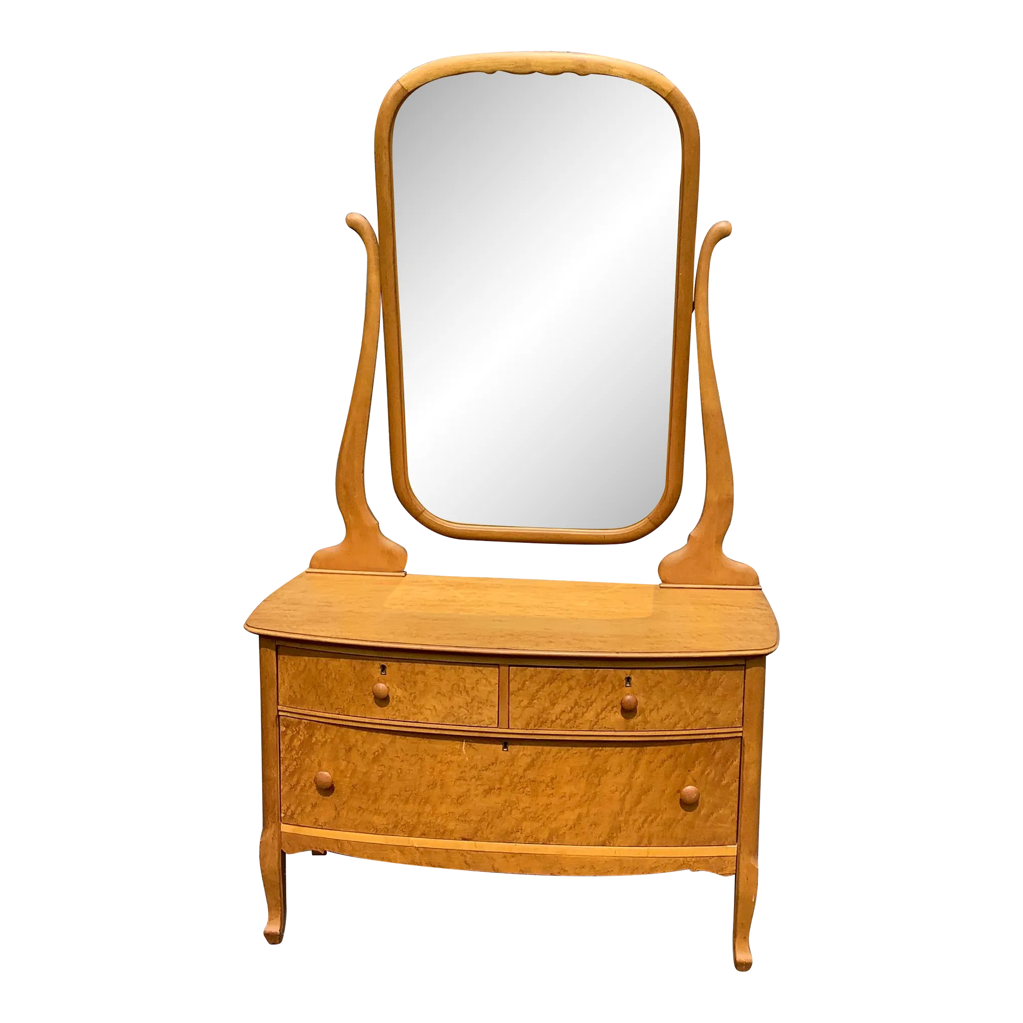 1910s Antique Birdseye Maple Princess Dresser
