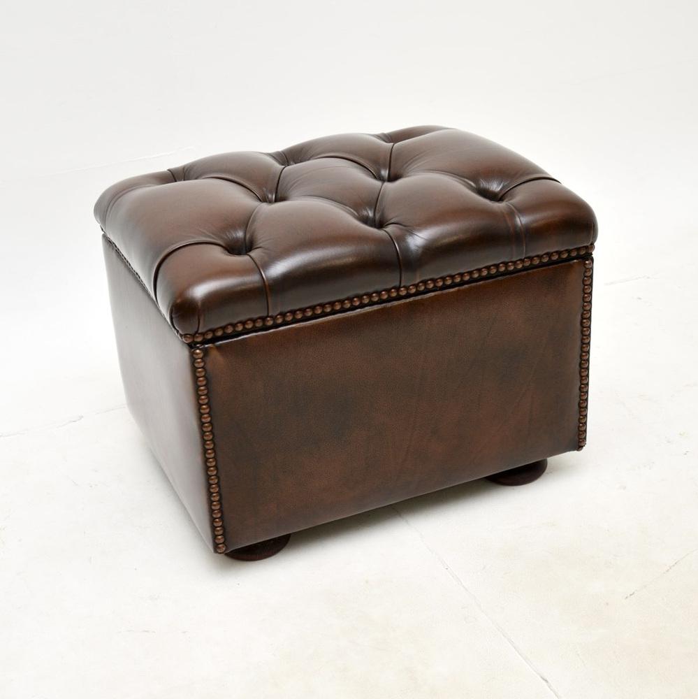 Leather foot ottoman store