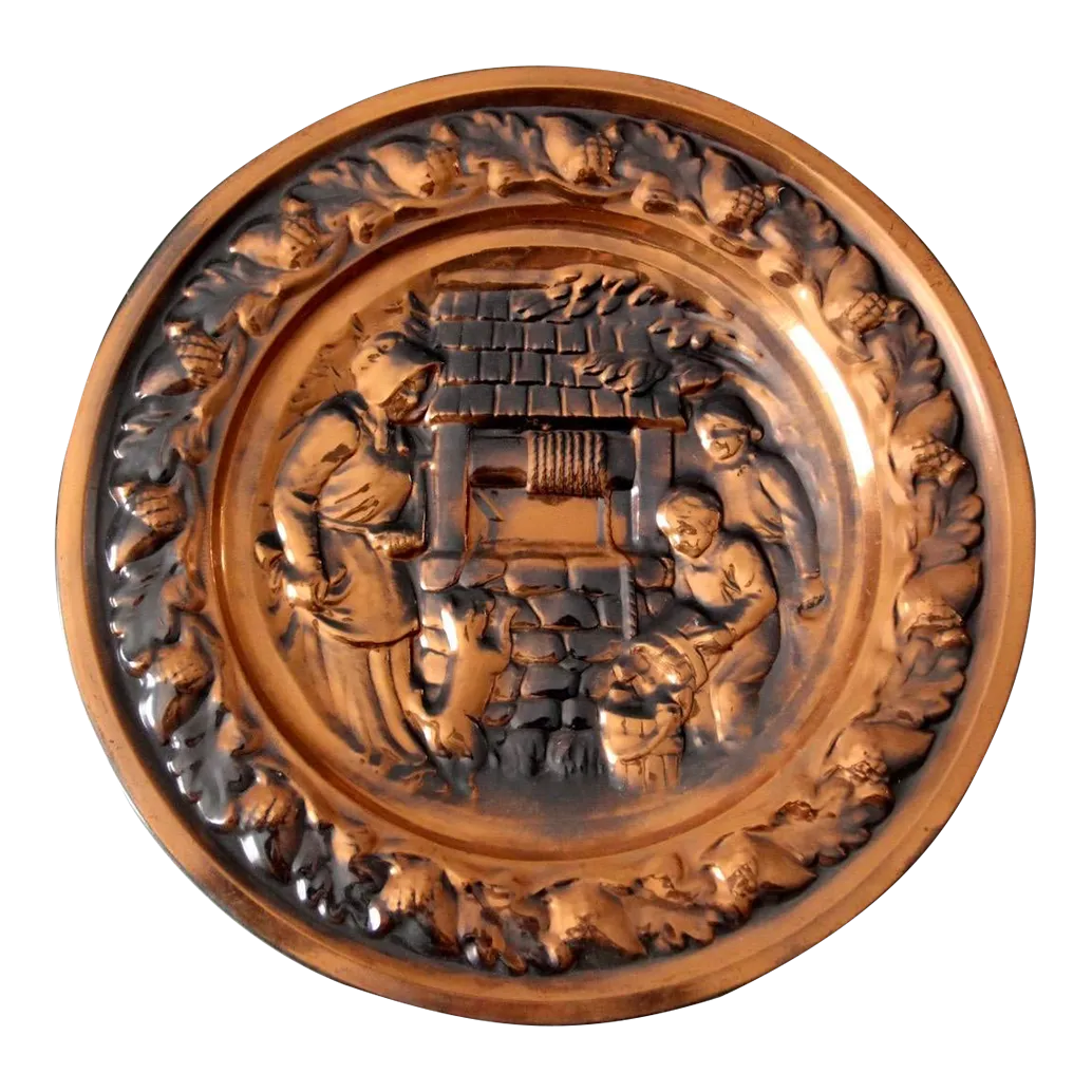 Vintage Decorative Copper Plate | Chairish