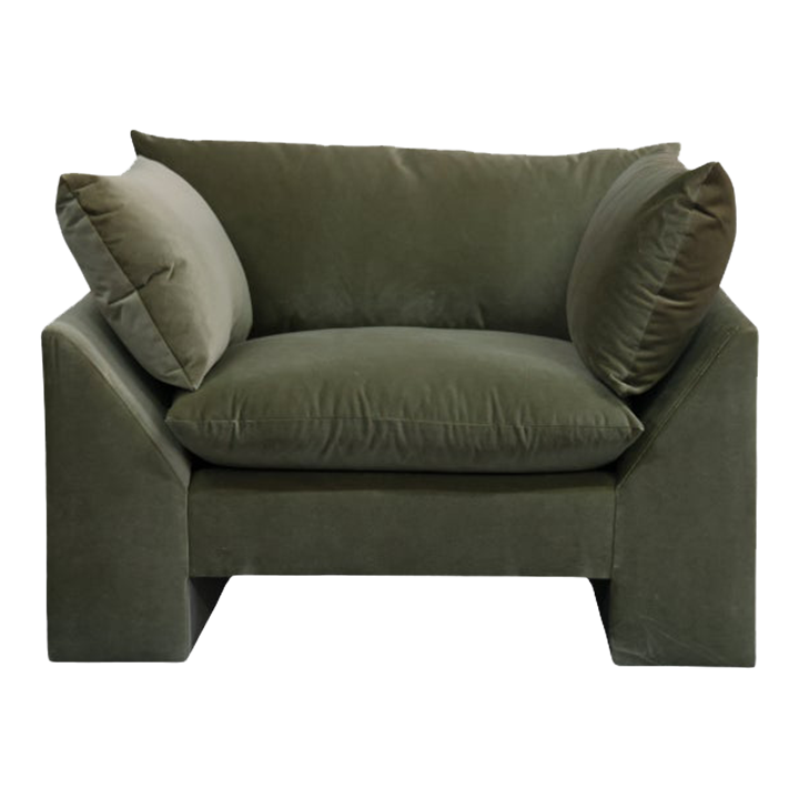 Moss Studios Drex Chair (Banks Olive) | Chairish