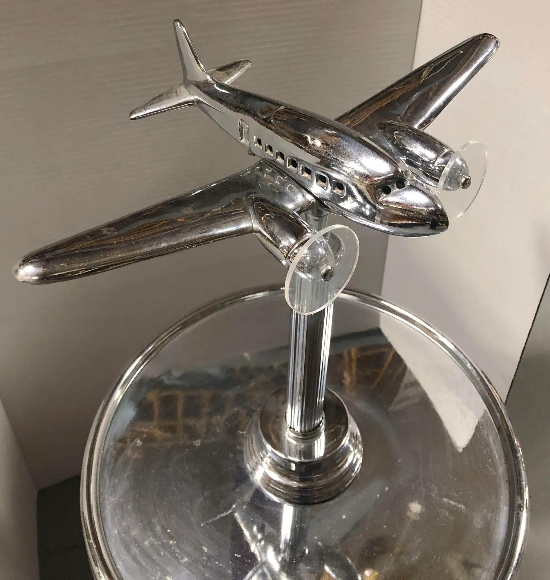 Art Deco Chrome Airplane Sculpture