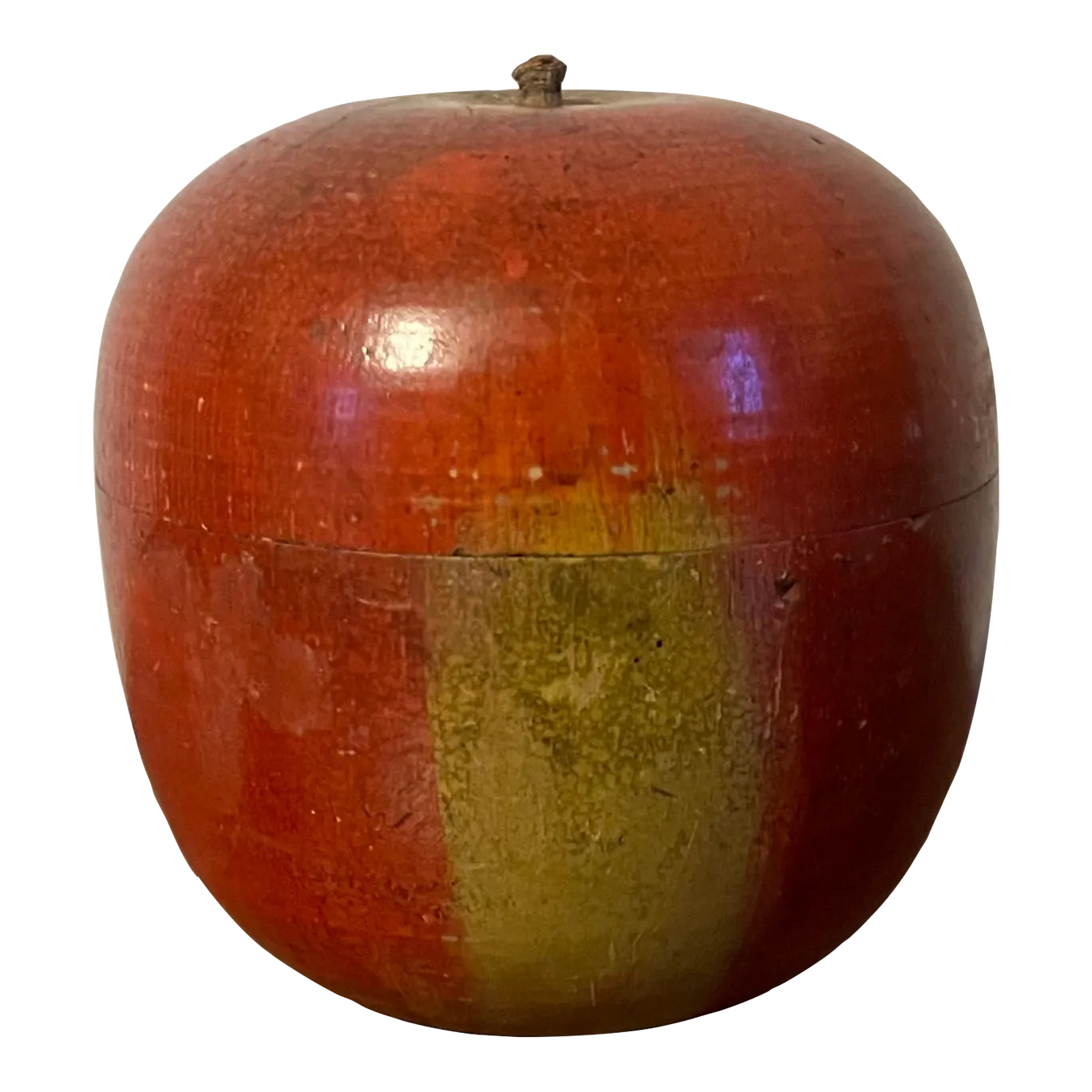 Antique Early 20th Century Paint Decorated Carved Wood Apple Box | Chairish