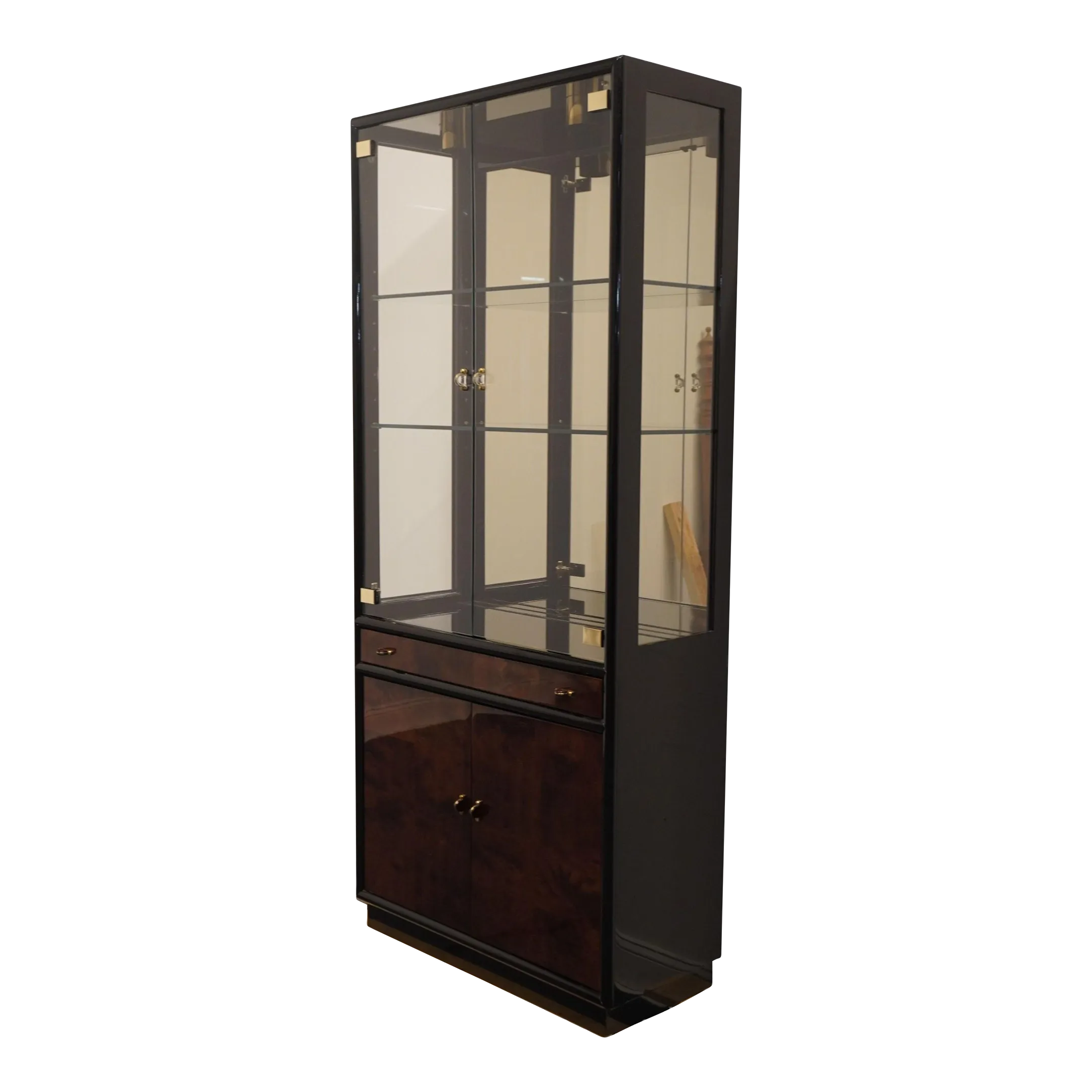 Henredon Furniture Scene Three III Asian Inspired Hollywood Regency 36 Lights Display Curio Cabinet 4420 22
