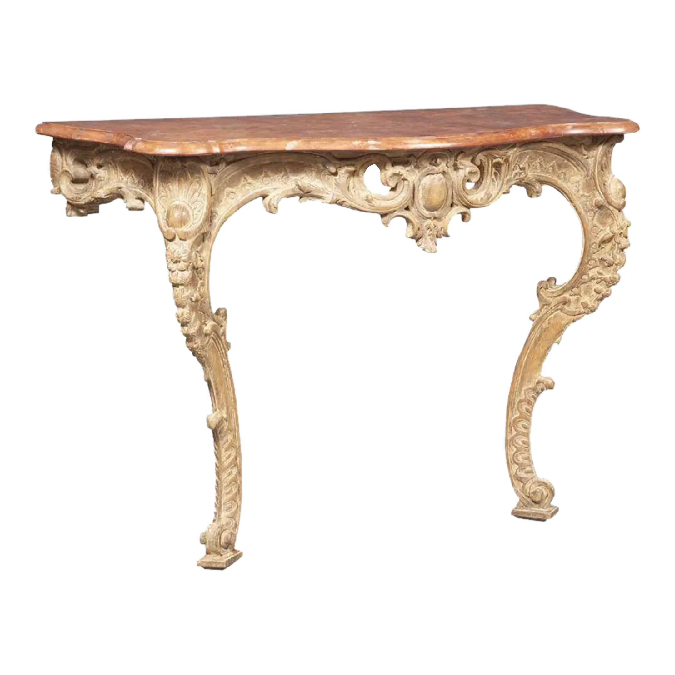 Rococo Style Faux Marble Top Wall Mount Console Table | Chairish
