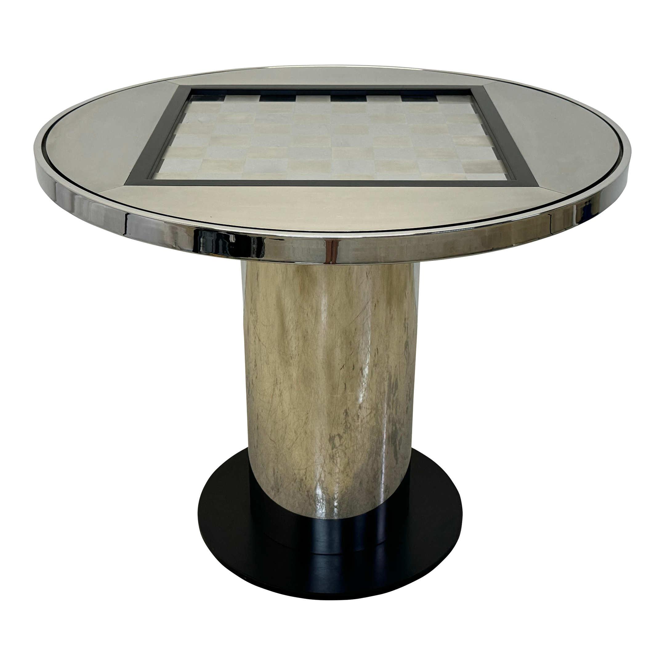 Mid-Century Steel Chess or Checkers Game Table, 1970s | Chairish