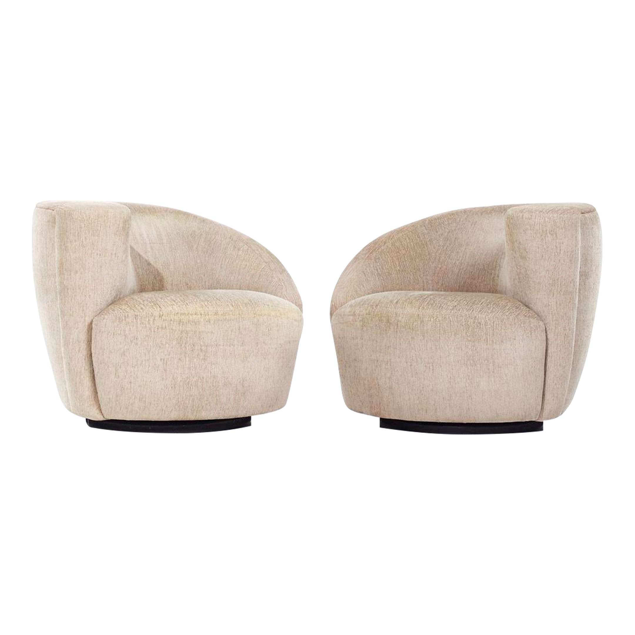 Vladimir Kagan Style Weiman Nautilus Mid Century Chairs - Pair | Chairish