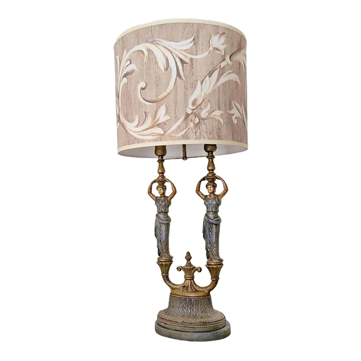 Mid-Century Regency Roman Goddess Candelabra Statue Table Lamp by ...