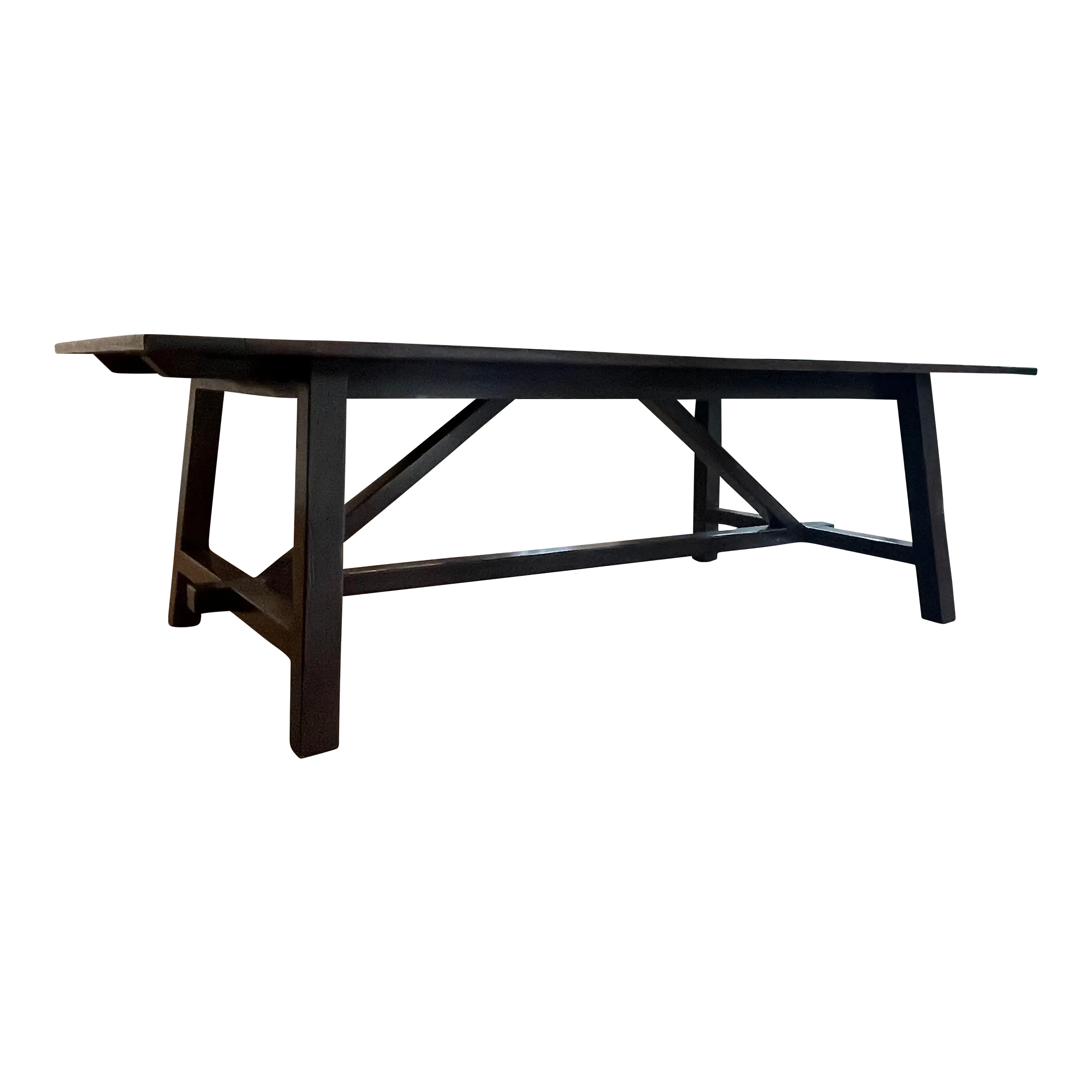 Bausman Trapezoid Trestle Dining Table in Solid Alderwood | Chairish