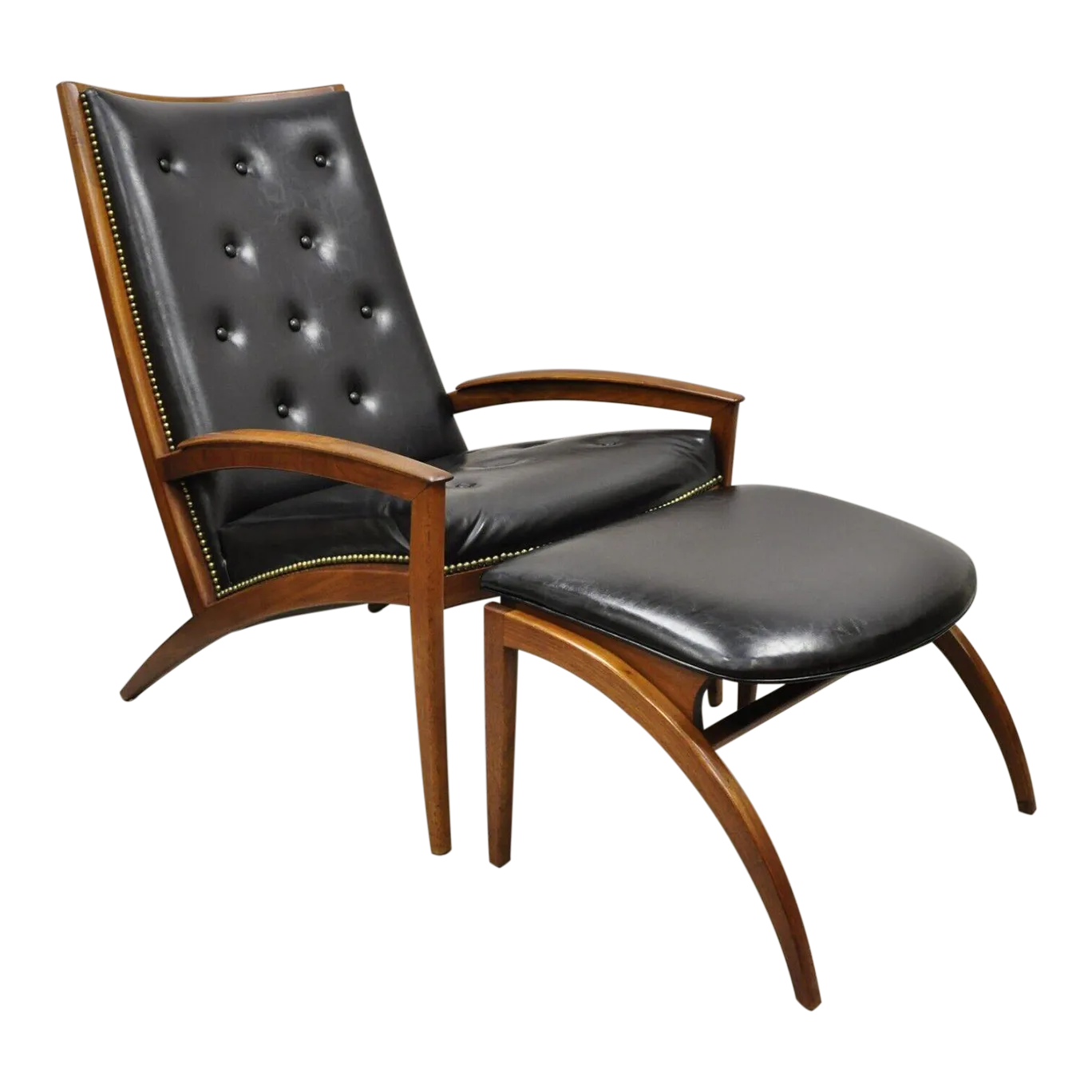 Barney Flagg for Drexel Parallel Walnut Sculpted Lounge Chair and ...