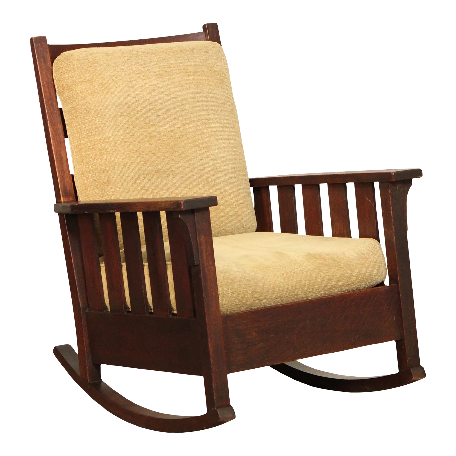 Gustav Stickley Antique Mission Oak Slatted Rocking Chair | Chairish