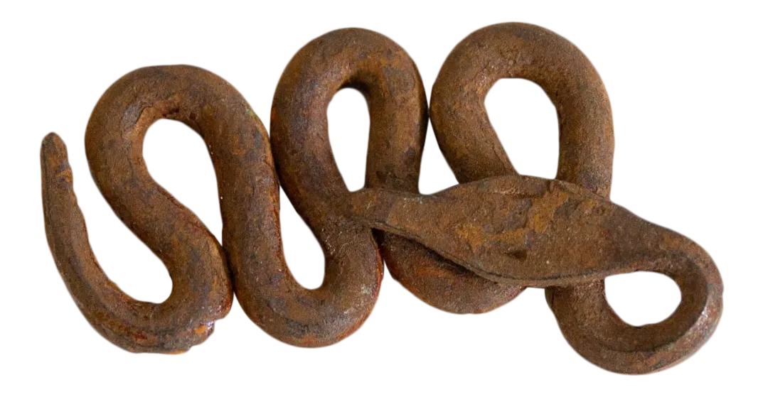 Vintage African Iron Head Back Snake | Chairish