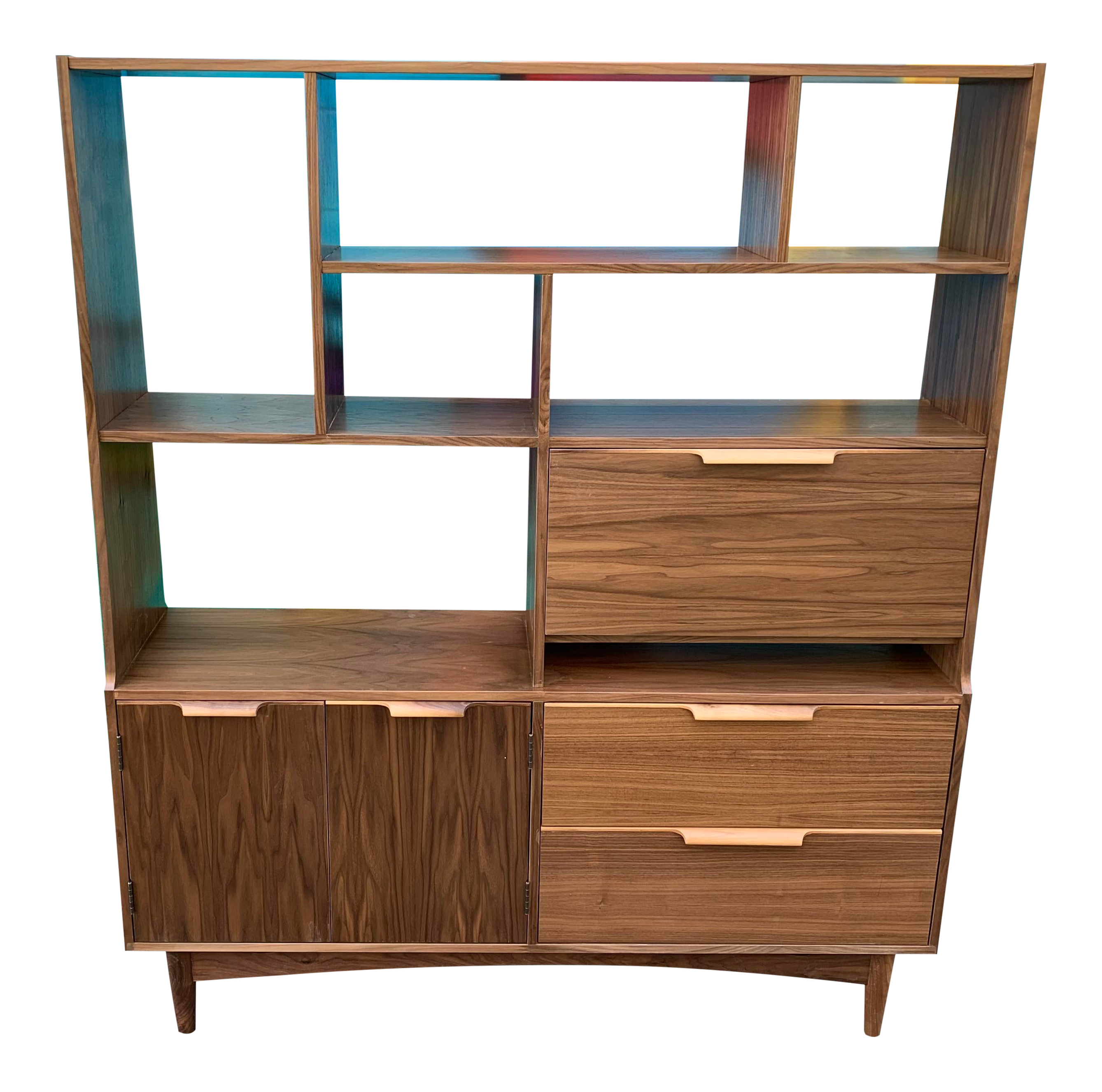 Mid Century Style Wall Unit Room Divider | Chairish
