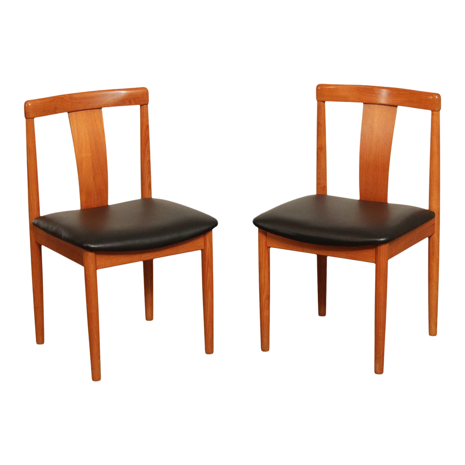 Danish Modern Teak Side Chairs - A Pair | Chairish